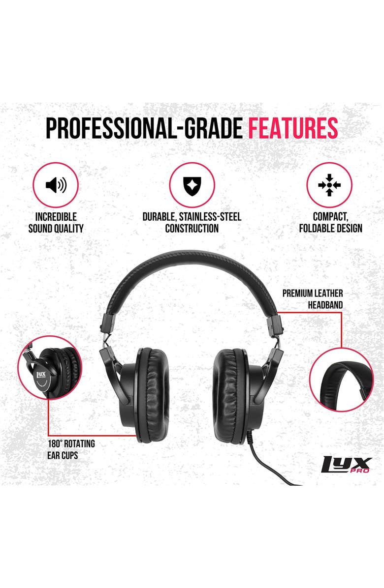 Lyxpro HAS-15 Closed Back Over Ear Pro Studio Headphones with Sound ...