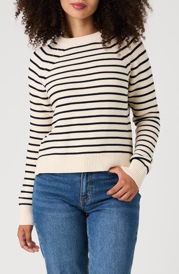French Connection Mozart Stripe Crewneck Cotton Sweater | Nordstromrack