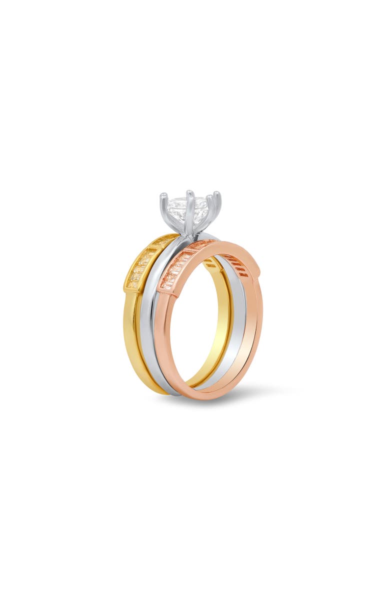 Queen Jewels Sterling Silver Set of 3 Cubic Zirconia Solitaire ...