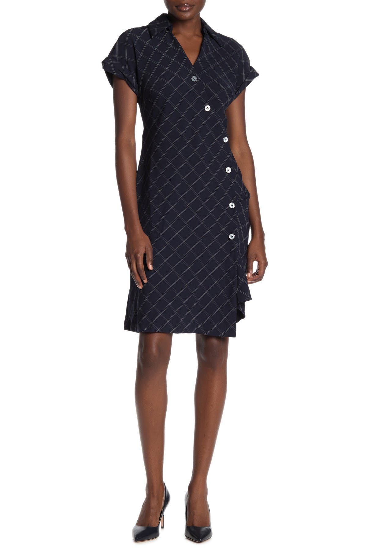 Robbie Bee Spread Collar Diamond Print Shirt Dress | Nordstromrack