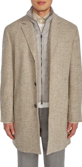 Jack Victor Delman Wool Blend Topcoat with Removable Bib | Nordstrom