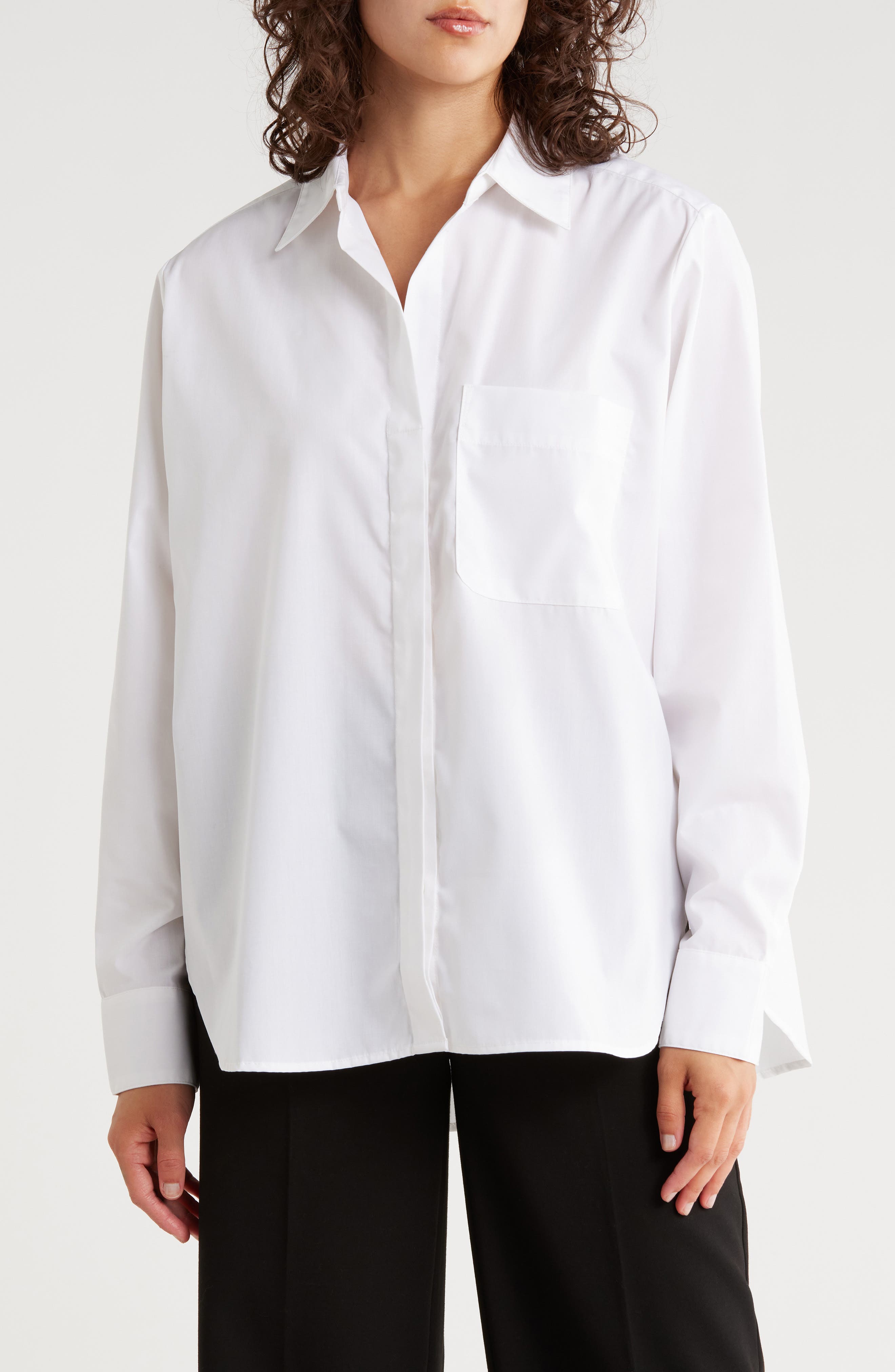 French Connection Oversize Long Sleeve Button-Up Shirt | Nordstromrack