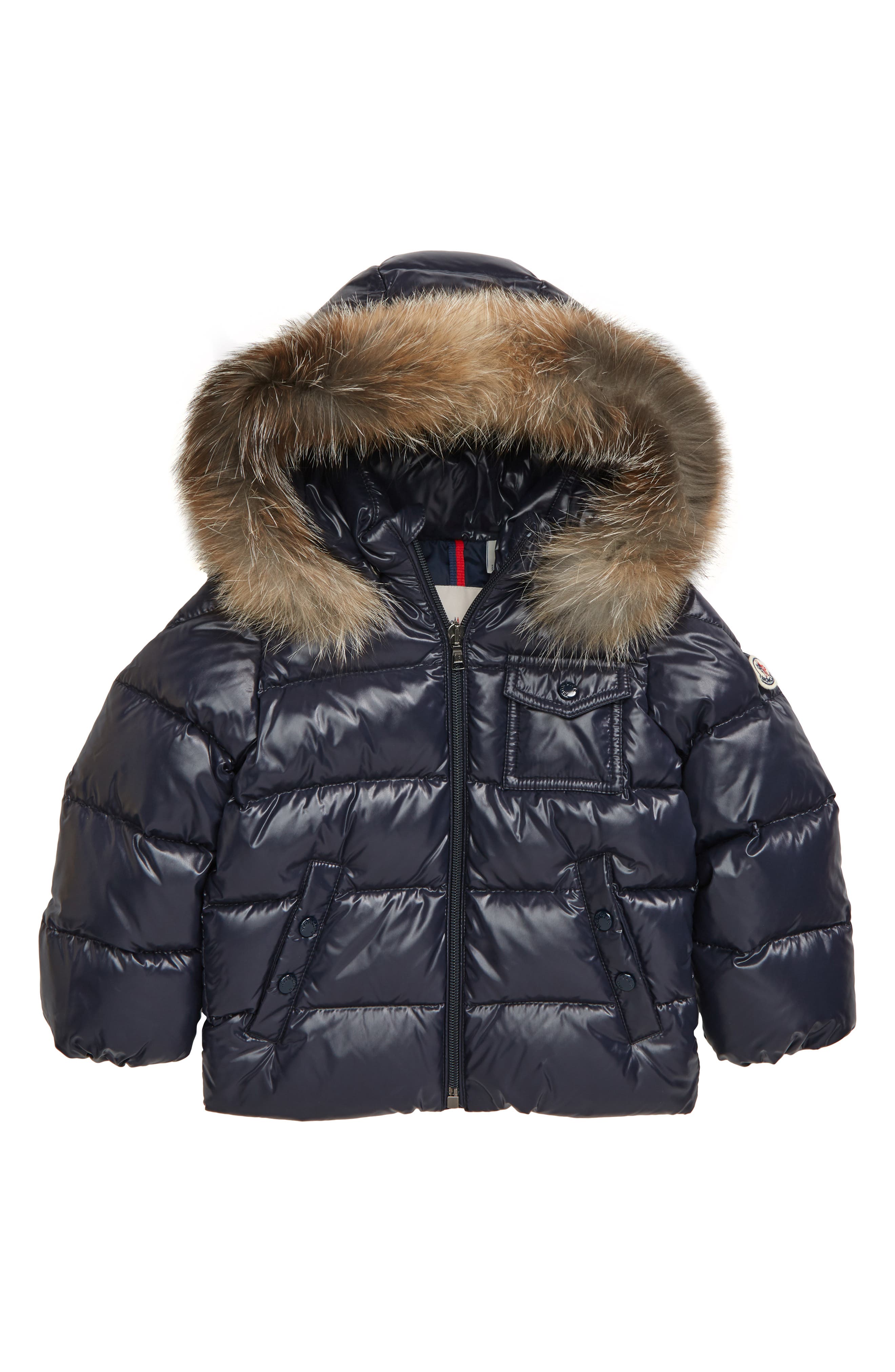 Moncler K2 Water Resistant Hooded Down Jacket with Genuine Fox Fur Trim ...