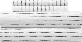 CHIC Karley White & Charcoal Dot Microfiber Sheet Set - King Size ...