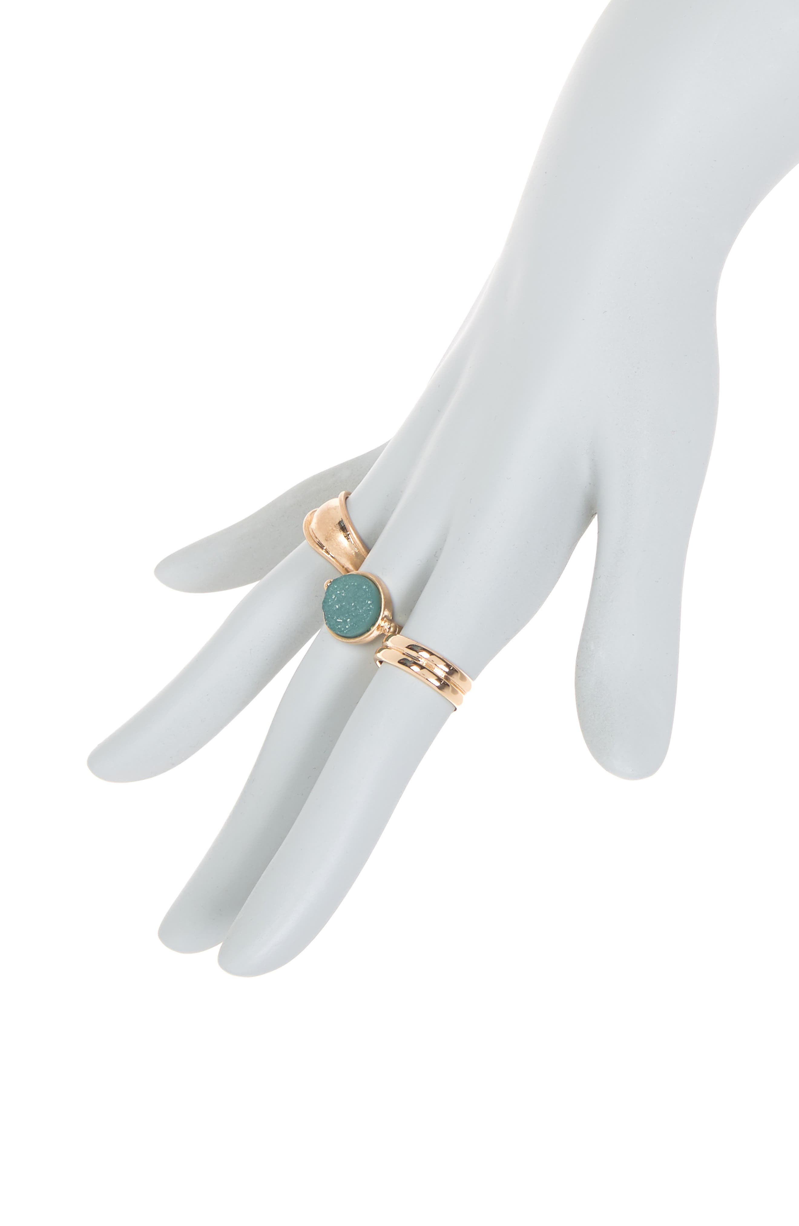 Melrose and Market Druzy Molten 3-Piece Ring Set | Nordstromrack