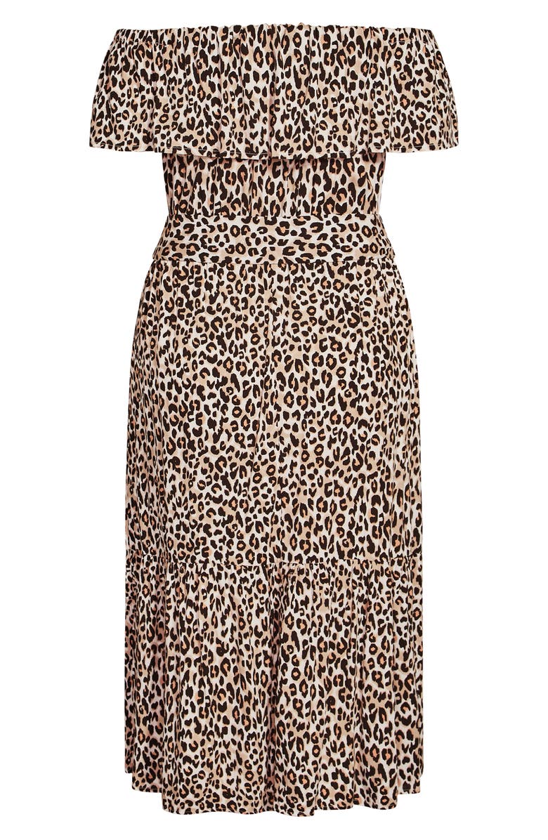 City Chic Leopard Print Off the Shoulder Dress | Nordstromrack