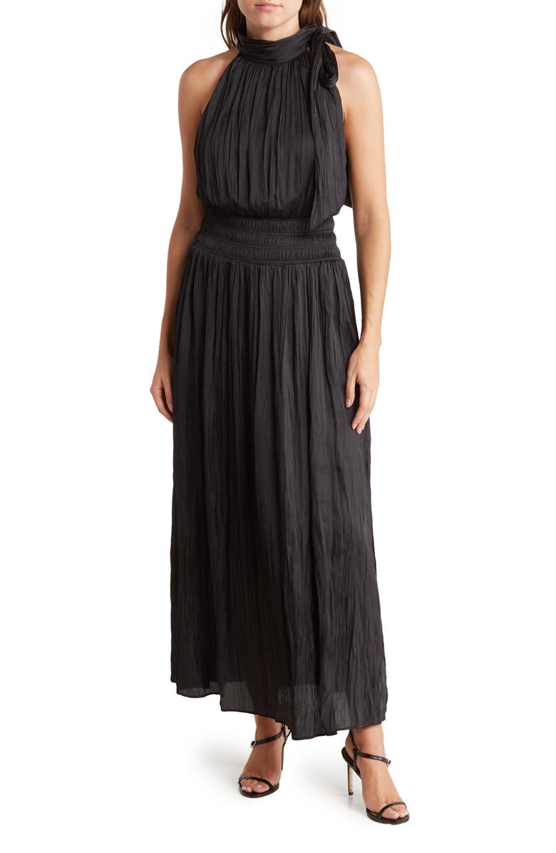 BCBGMAXAZRIA Tie Neck Day Maxi Dress | Nordstromrack