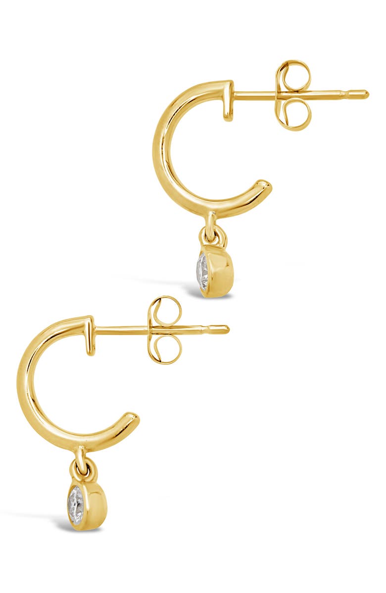 STERLING FOREVER FINE 14K Gold Hoop Earring with Bezel Diamond Drop - 0 ...