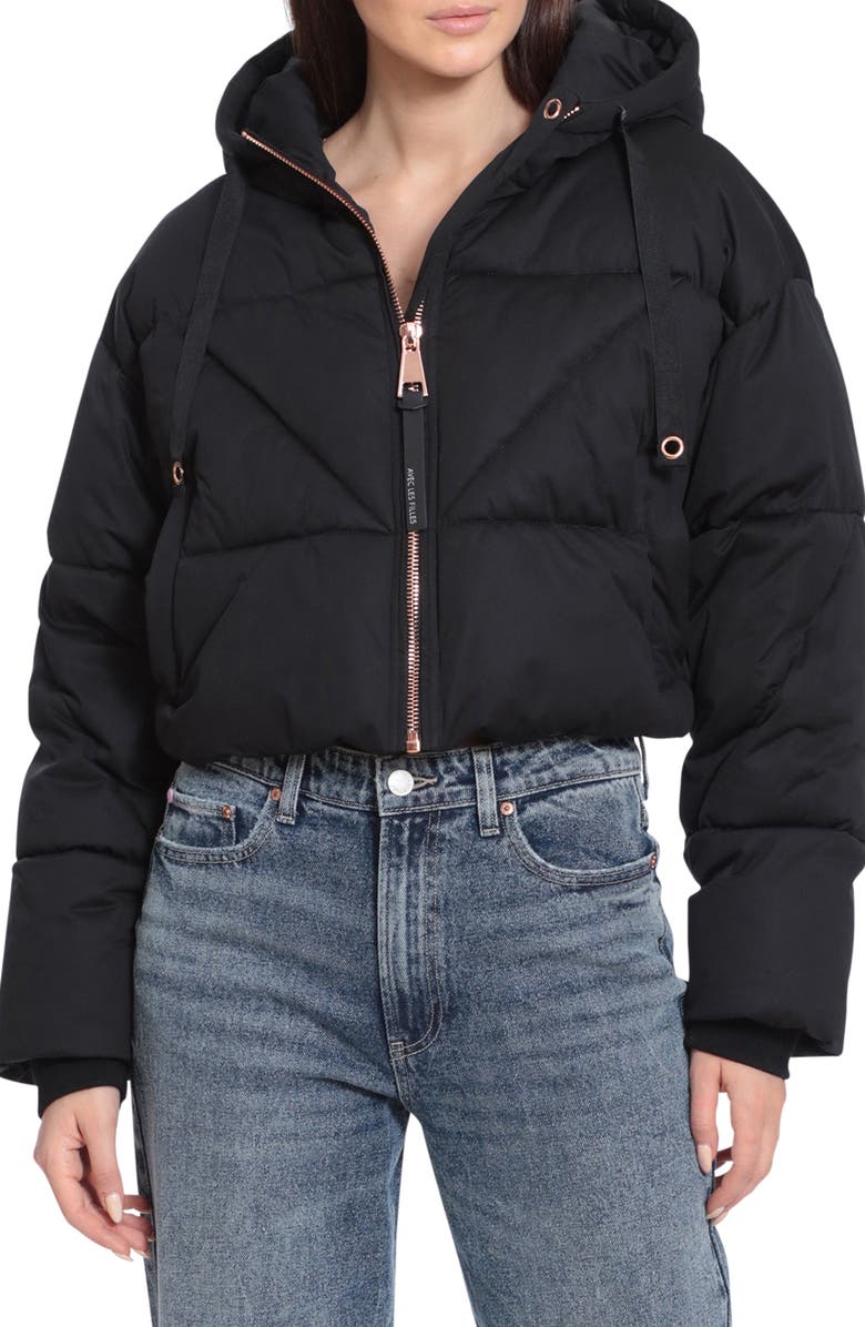 Avec Les Filles Thermal Puff™ Cropped Water Resistant Puffer Jacket ...