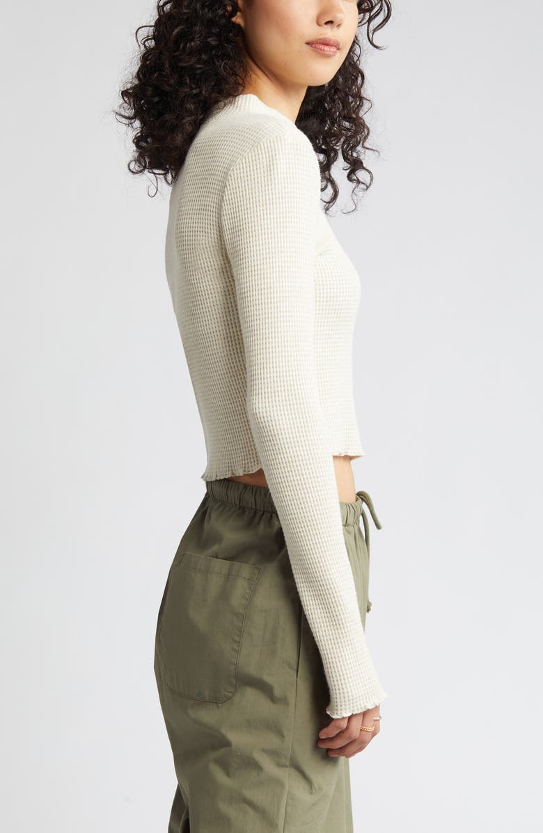 BP. Lettuce Edge Mock Neck Crop Knit Top | Nordstromrack