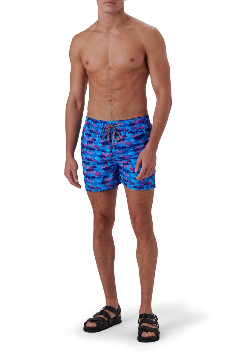 Bugatchi Archer Wave Print Swim Trunks | Nordstrom