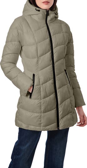 Bernardo Wave Quilt Long Nylon Puffer Jacket | Nordstromrack