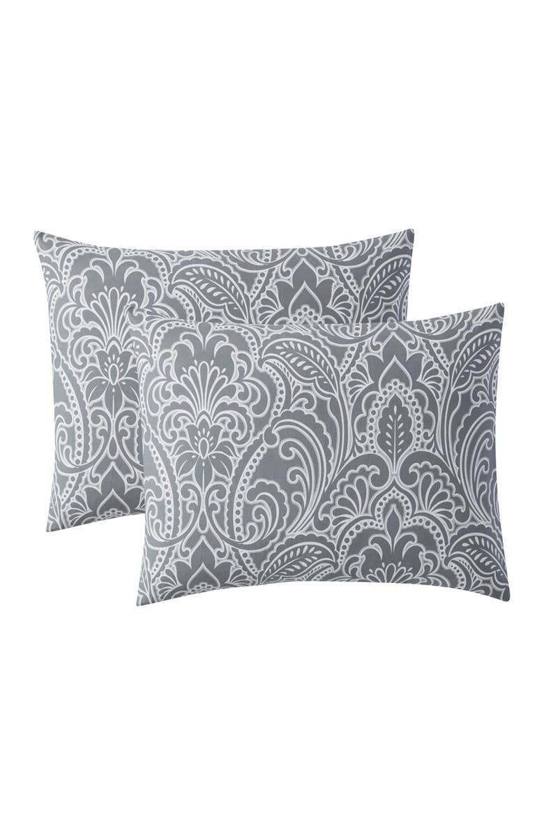 VCNY HOME Tahari Abby Damask 3 Piece Comforter Set - Grey - King ...