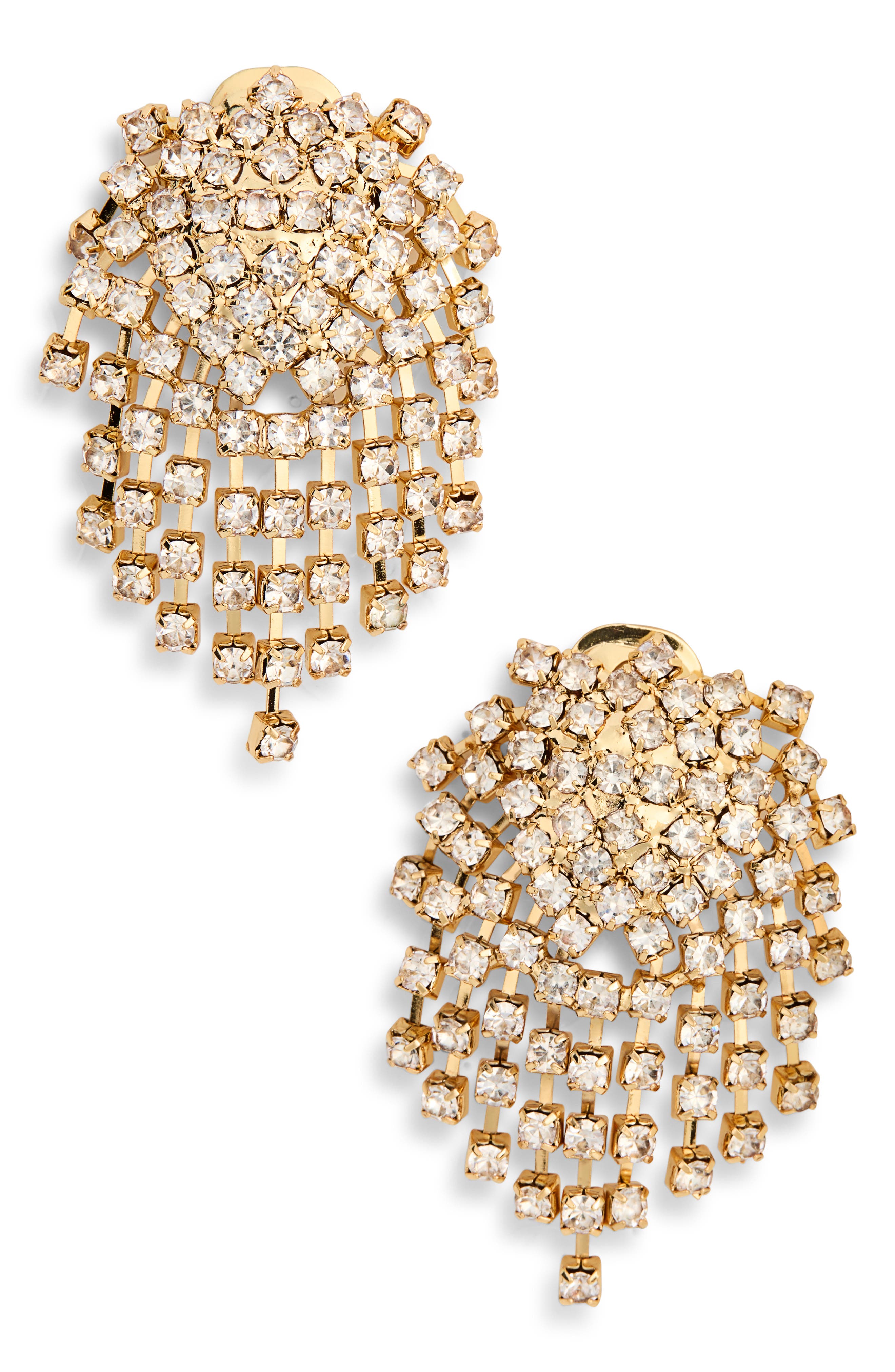 Kenneth Jay Lane Crystal Cluster Fringe Drop Earrings | Nordstromrack