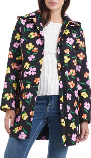 Kate Spade New York floral hooded rain coat | Nordstrom