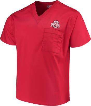 WONDERWINK Scarlet Ohio State Buckeyes V-Neck Scrub Top | Nordstrom