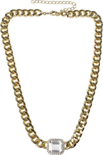 CZ by Kenneth Jay Lane CZ Station Cub Chain Necklace | Nordstromrack