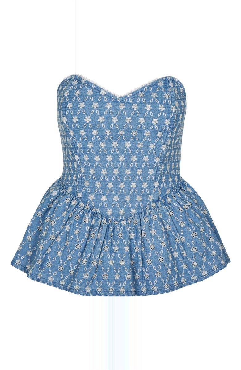 River Island Broderie Strapless Cotton Corset Top | Nordstromrack