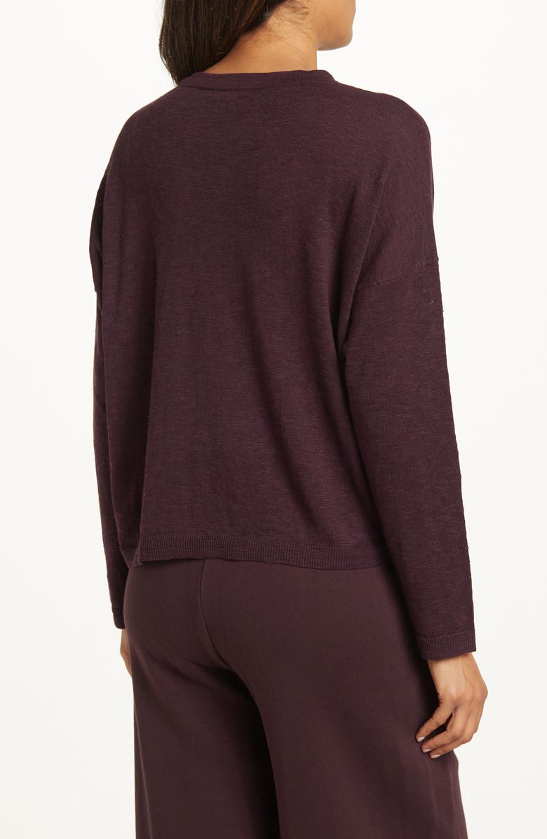 Eileen Fisher Crewneck Box Organic Linen Blend Top | Nordstromrack