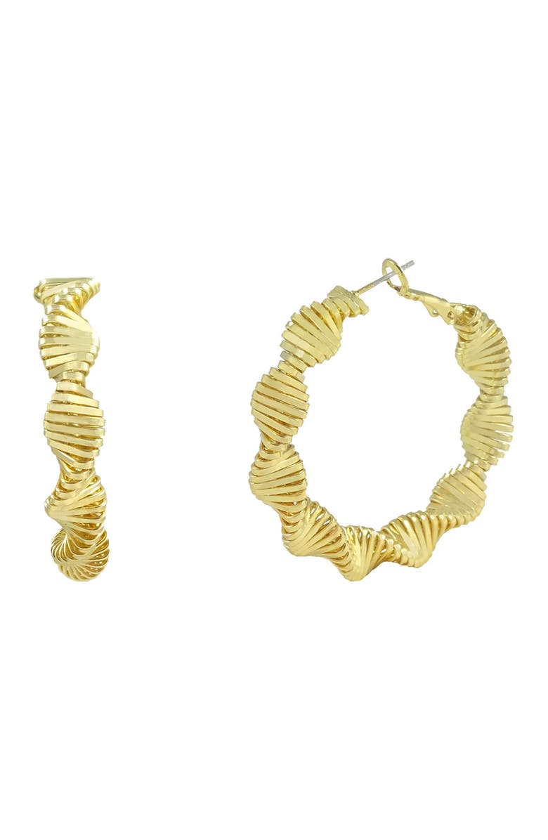 SAVVY CIE JEWELS 14K Yellow Gold Plated Zig Zig Swag Earrings ...