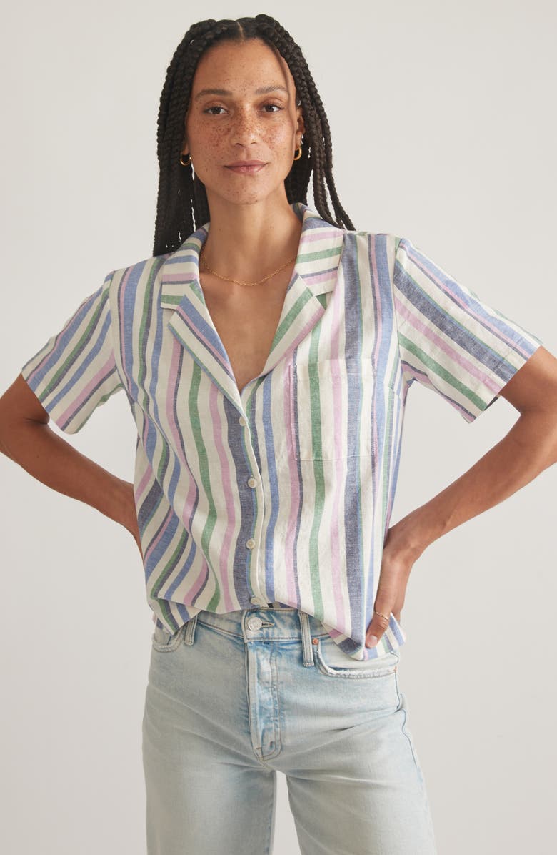 Marine Layer Lucy Resort Short Sleeve Hemp Blend Button-Up Camp Shirt ...