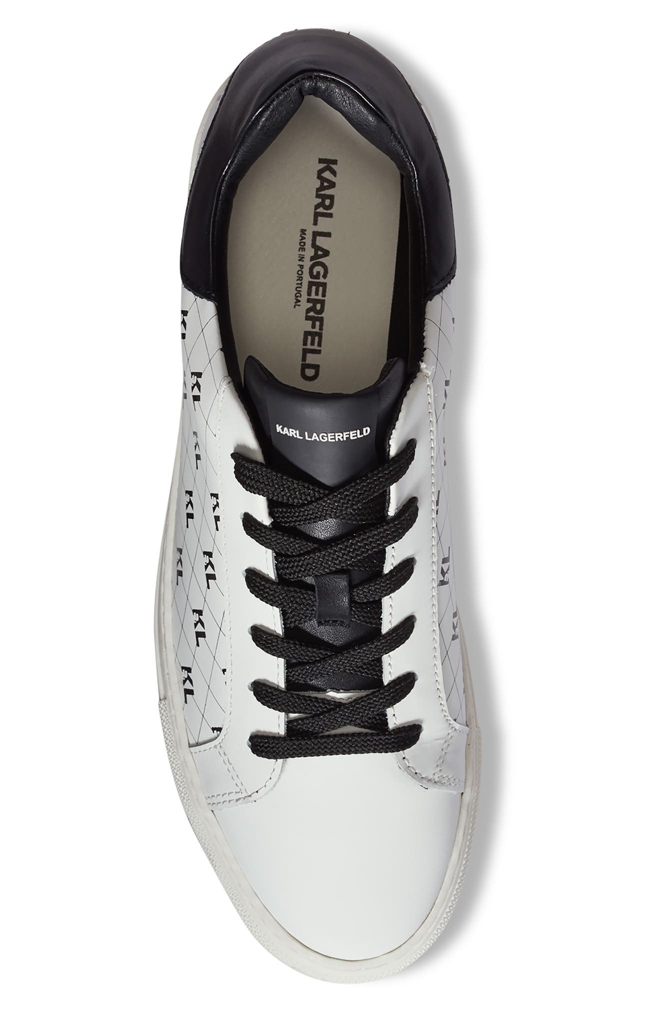 KARL LAGERFELD PARIS Logo Print Leather Low Top Sneaker (Men ...