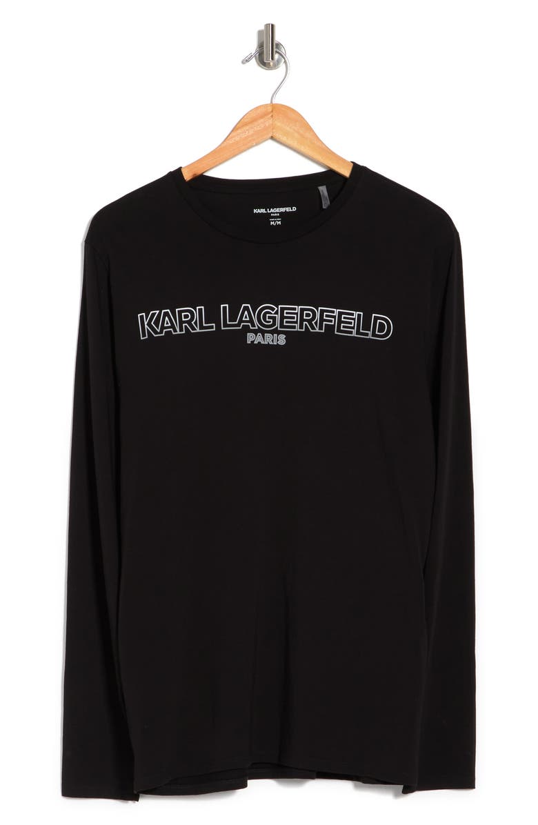 KARL LAGERFELD PARIS Outline Logo Long Sleeve T-Shirt | Nordstromrack