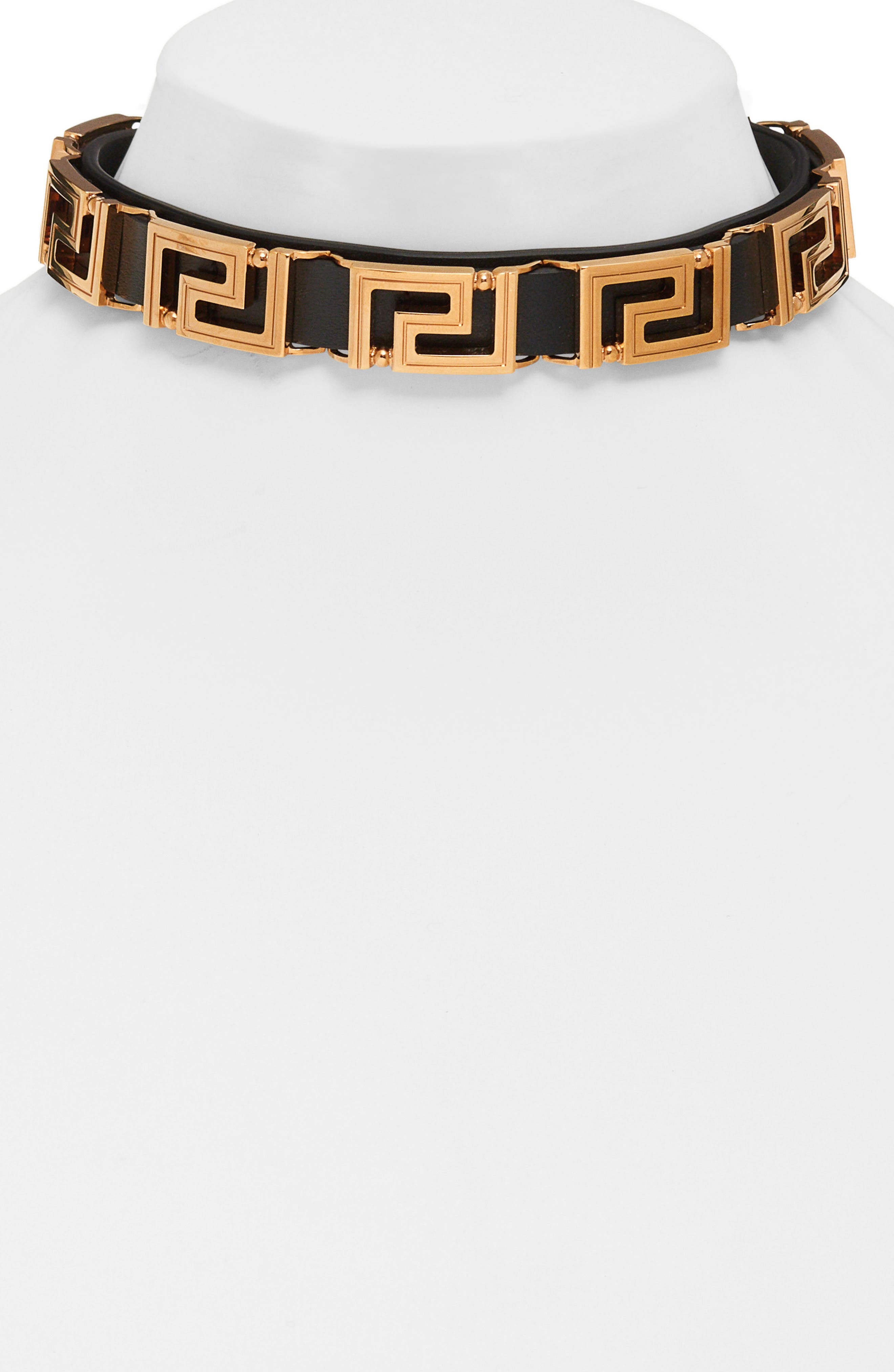 Versace Greca Leather Choker Necklace | Nordstromrack