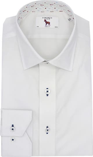 Lorenzo Uomo Trim Fit Textured Stretch Dress Shirt | Nordstromrack