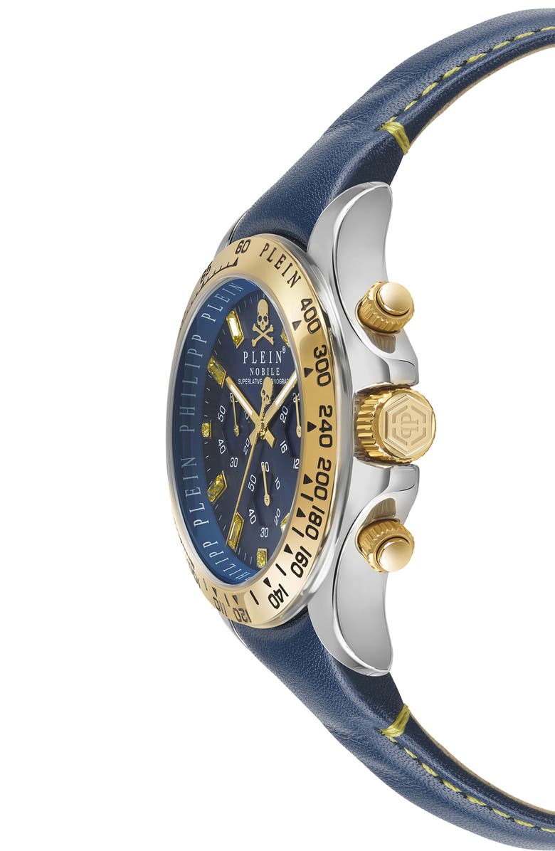 PHILIPP PLEIN Nobile Chronograph Leather Strap Watch, 43mm | Nordstromrack