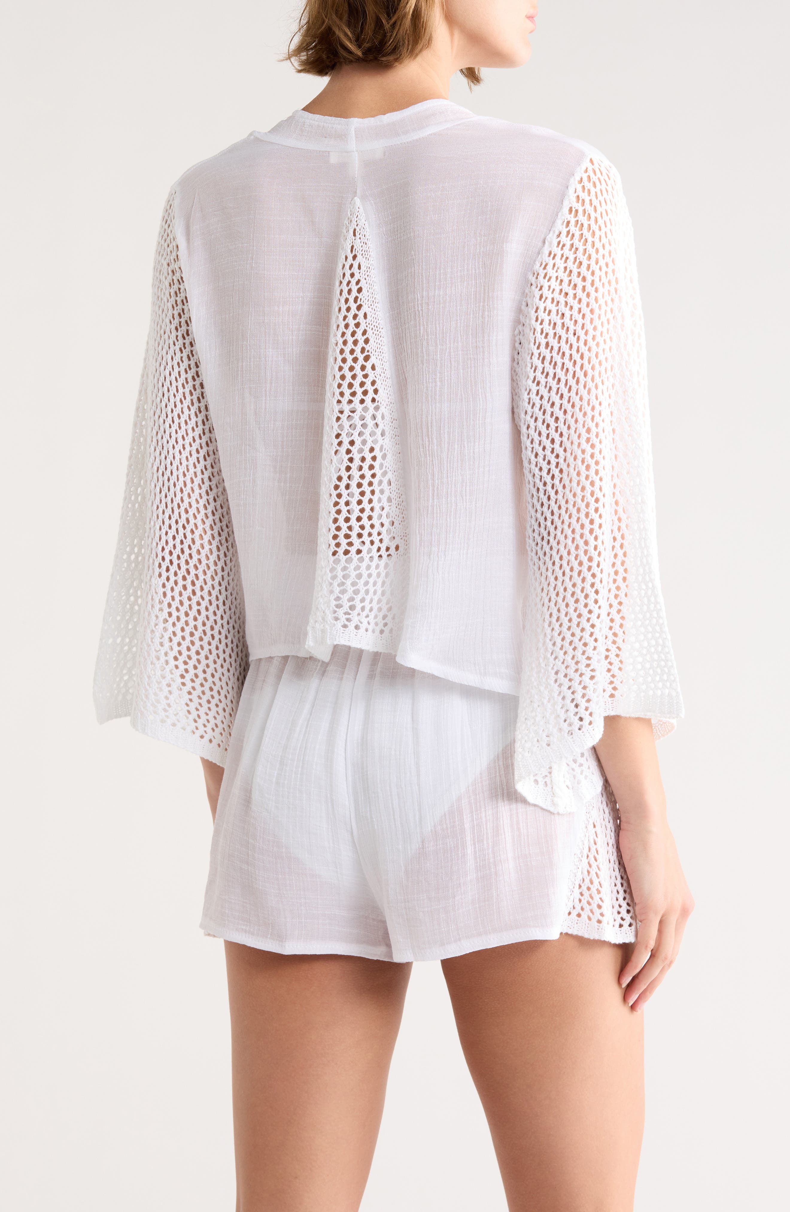 Elan Tie Front Bell Sleeve Cover-Up Top | Nordstromrack