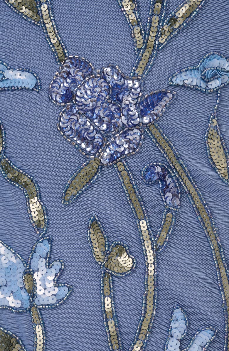 Adrianna Papell Sequin Floral Mesh Mermaid Gown | Nordstrom