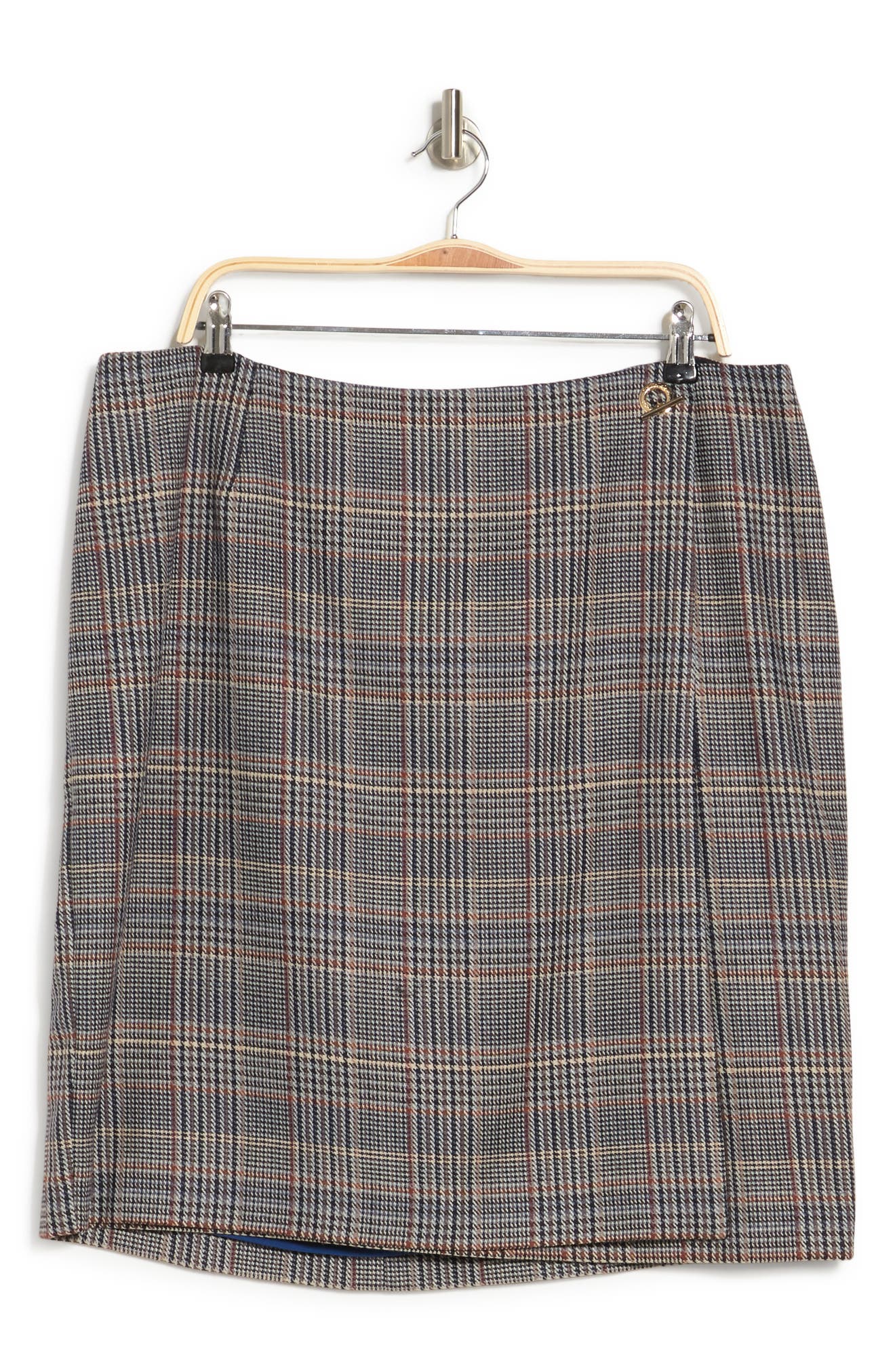 Calvin Klein Mid Length Plaid Print Wool Skirt | Nordstromrack