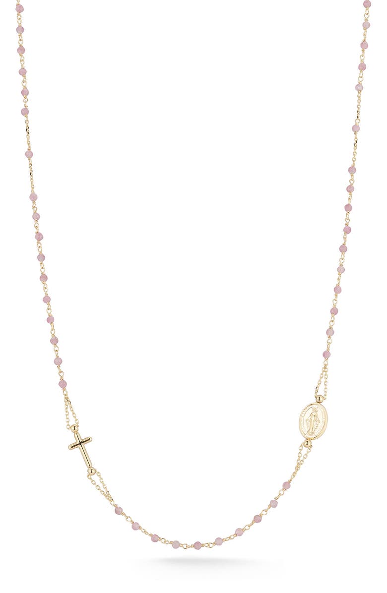 Ember Fine Jewelry Rose Quartz Rosary Necklace | Nordstromrack