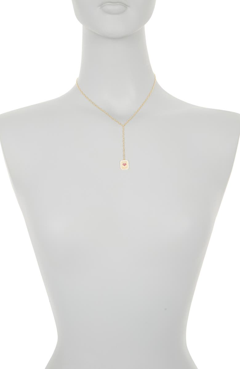 GABI RIELLE Ruby Heart Lariat Necklace | Nordstromrack