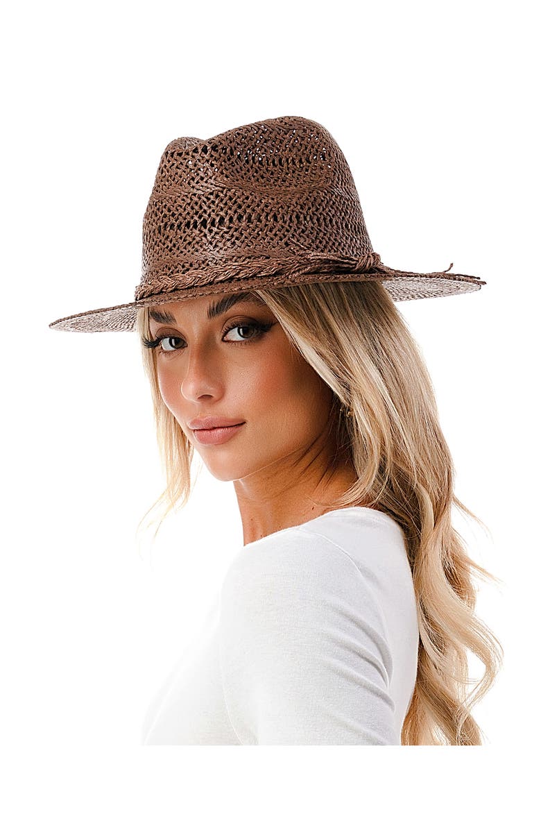 MARCUS ADLER Braided Trim Straw Hat | Nordstromrack