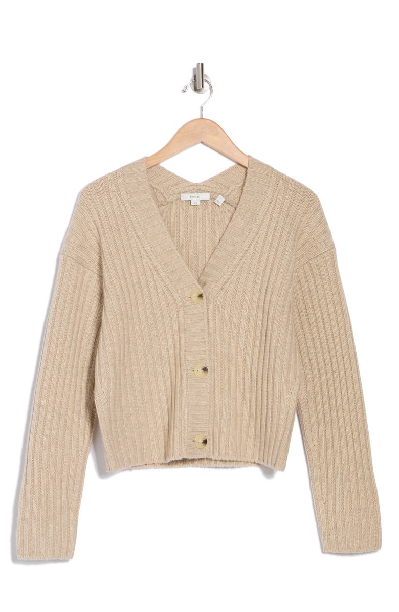 Vince Chunky Ribbed Wool & Cashmere Cardigan Sweater | Nordstromrack