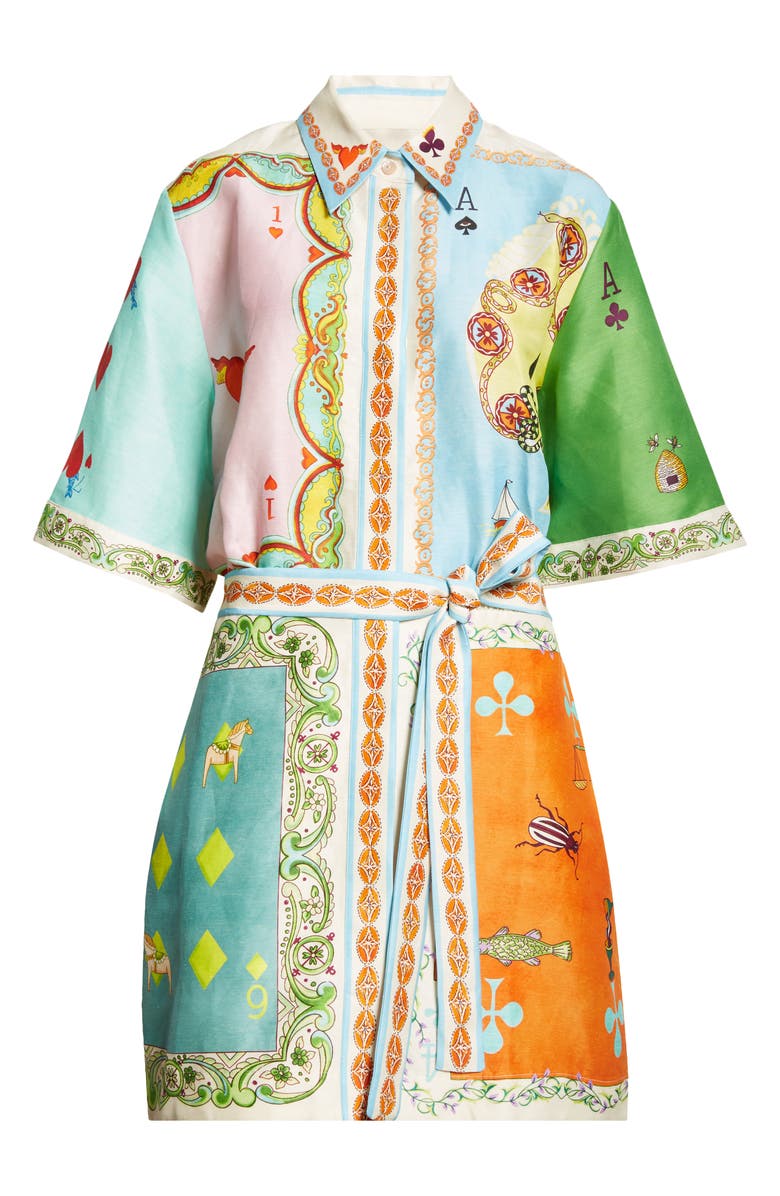 ALEMAIS Rummy Linen Blend Mini Shirtdress | Nordstrom