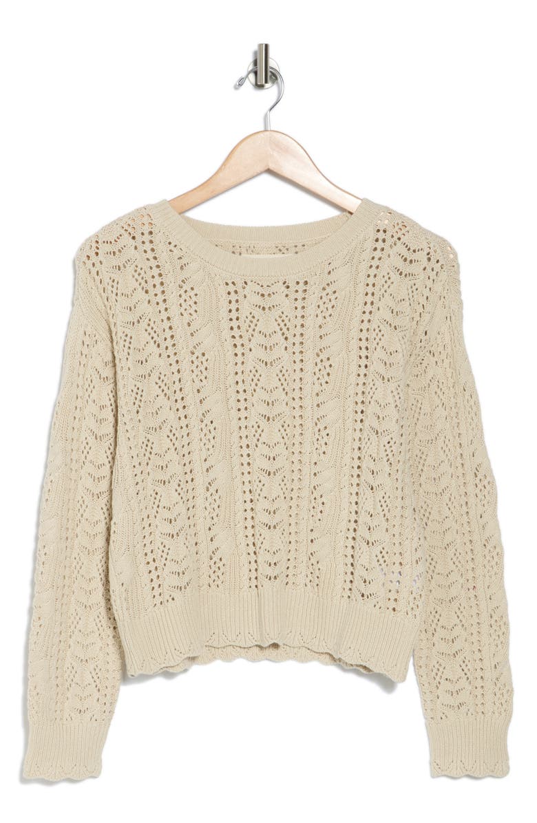 Lucky Brand Pointelle Cotton Sweater | Nordstromrack