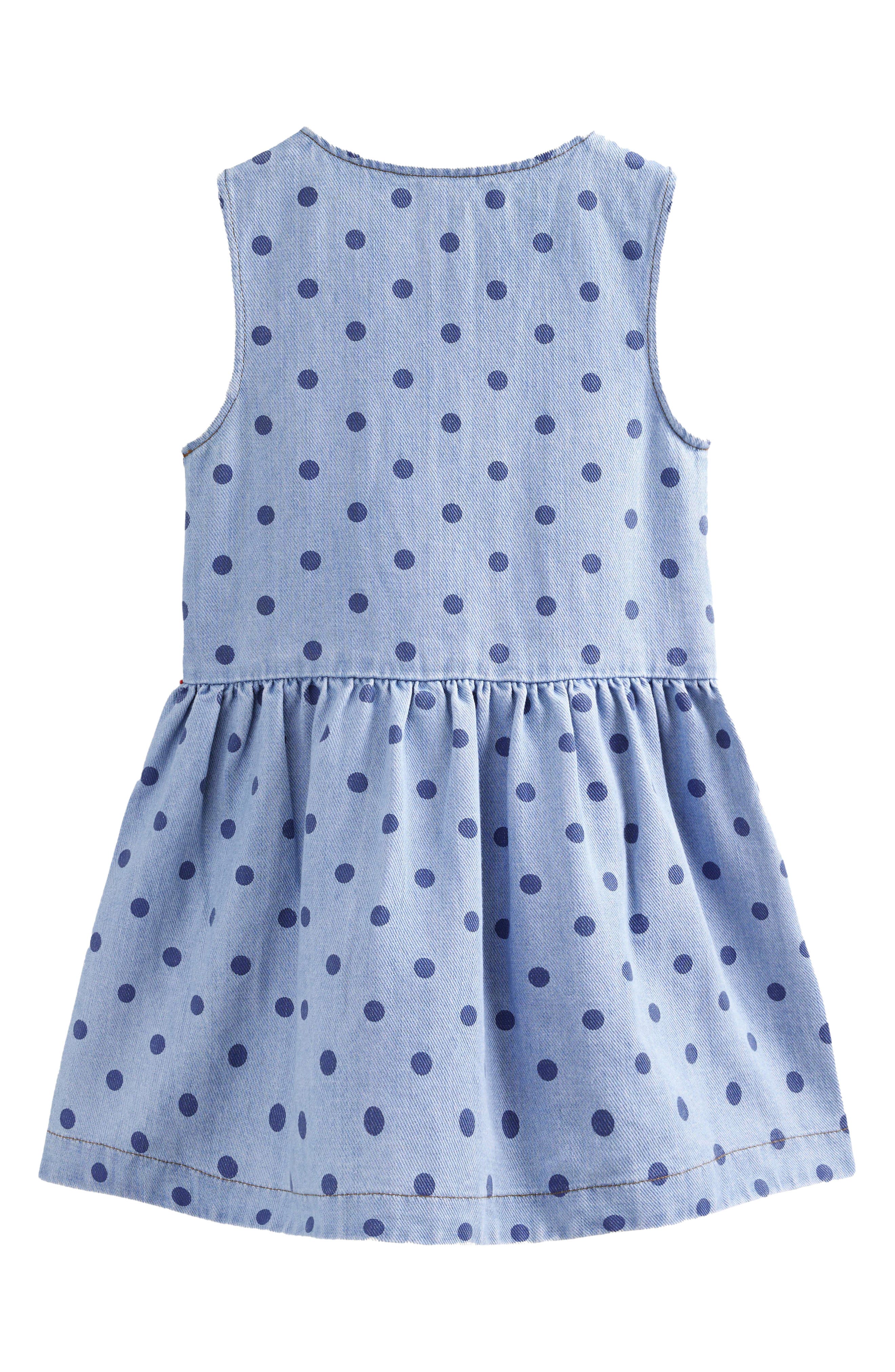 Mini Boden Kids' Polka Dot Sleeveless Denim Dress | Nordstrom
