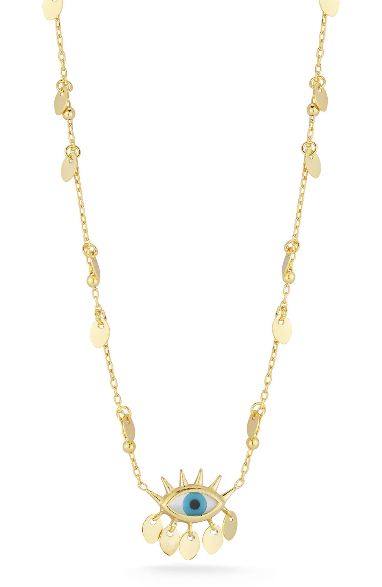 SPHERA MILANO 14K Yellow Gold Vermeil Evil Eye Pendant Necklace ...