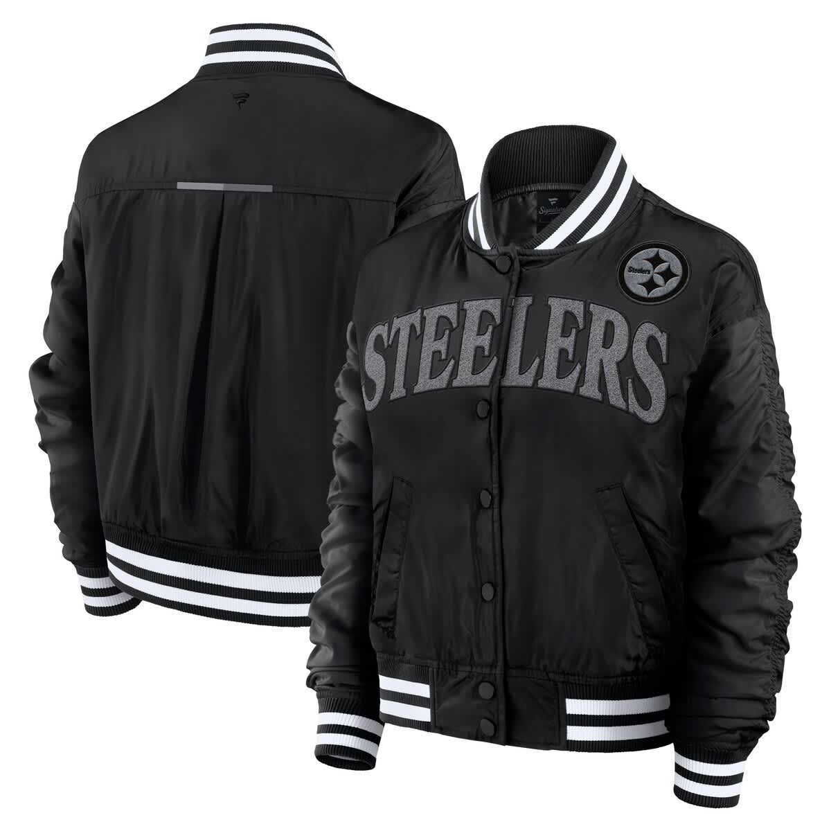 FANATICS Women's Fanatics Black Pittsburgh Steelers Elements Wave Full ...
