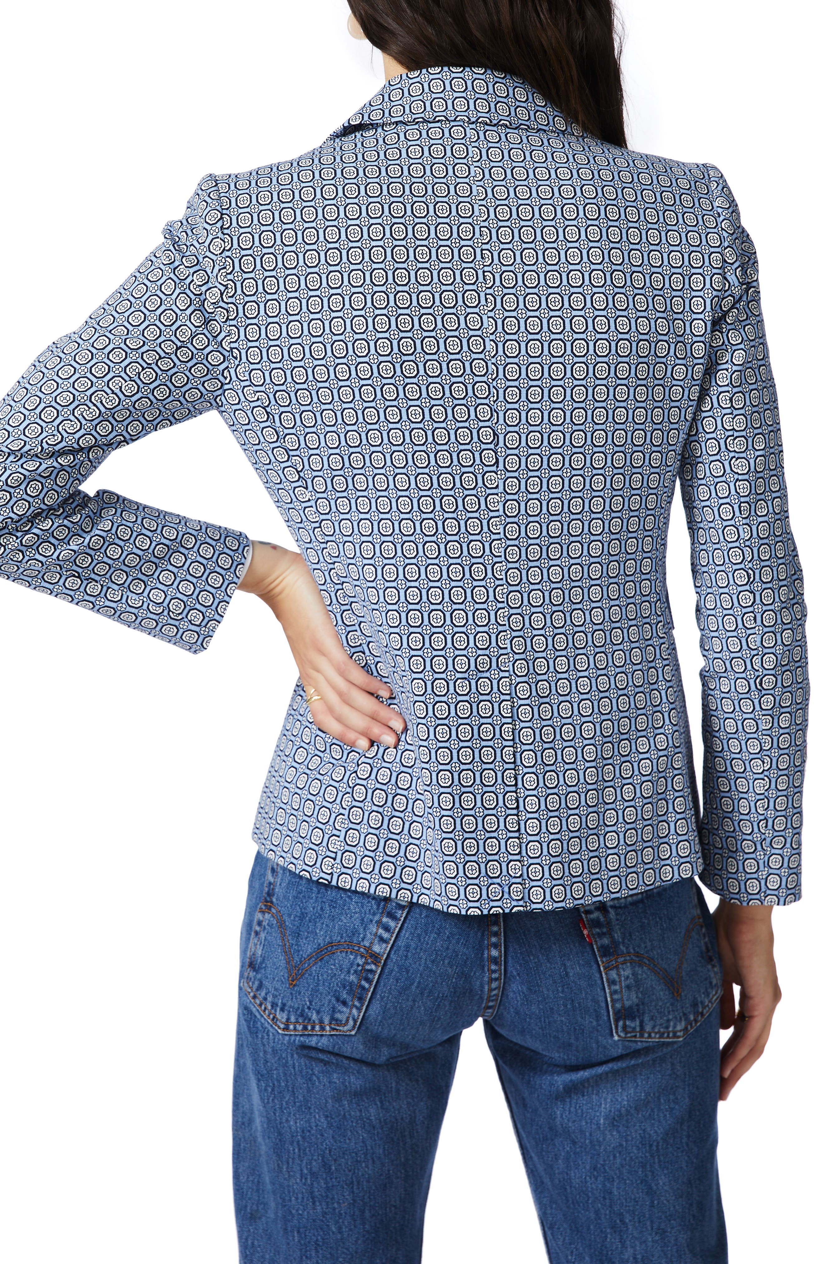 Court & Rowe Tile Floral One-Button Blazer | Nordstrom