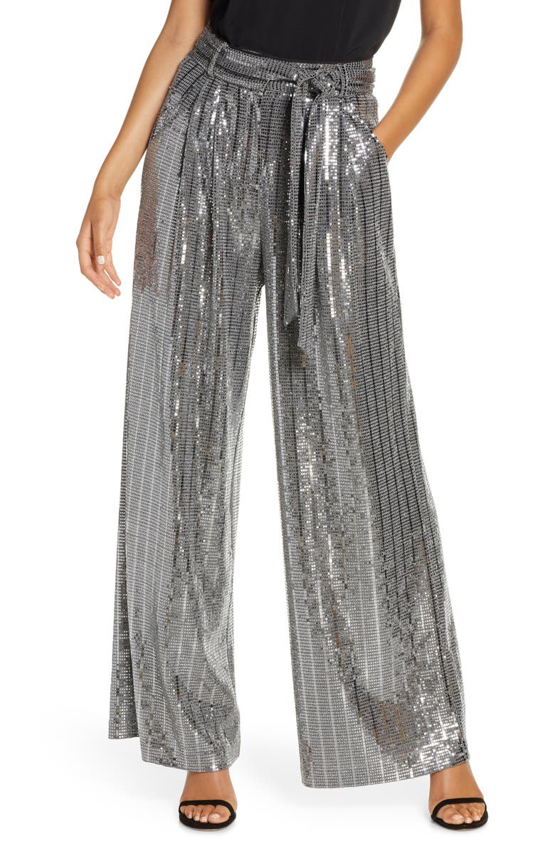 Eliza J Wide Leg Sequin Pants | Nordstromrack