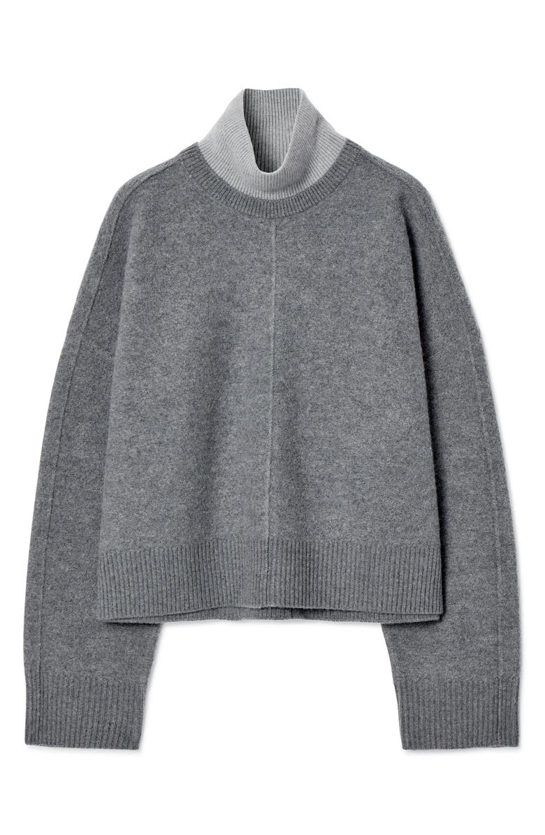 COS Colorblock Layered Turtleneck Wool Sweater | Nordstrom