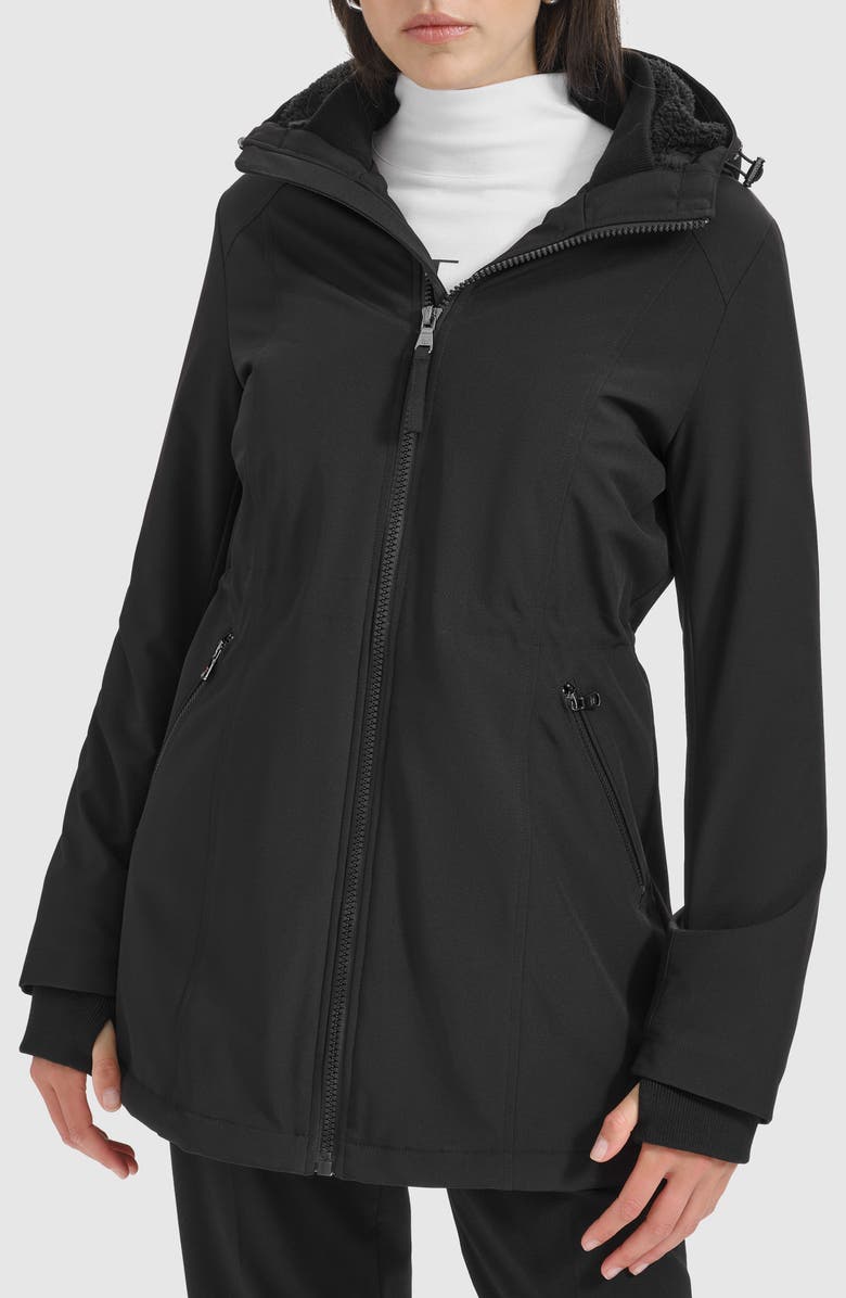 Calvin Klein Flextech Faux Shearling Lined Hooded Jacket | Nordstromrack