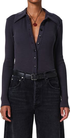 Citizens of Humanity Gila Rib Knit Button-Up Shirt | Nordstrom