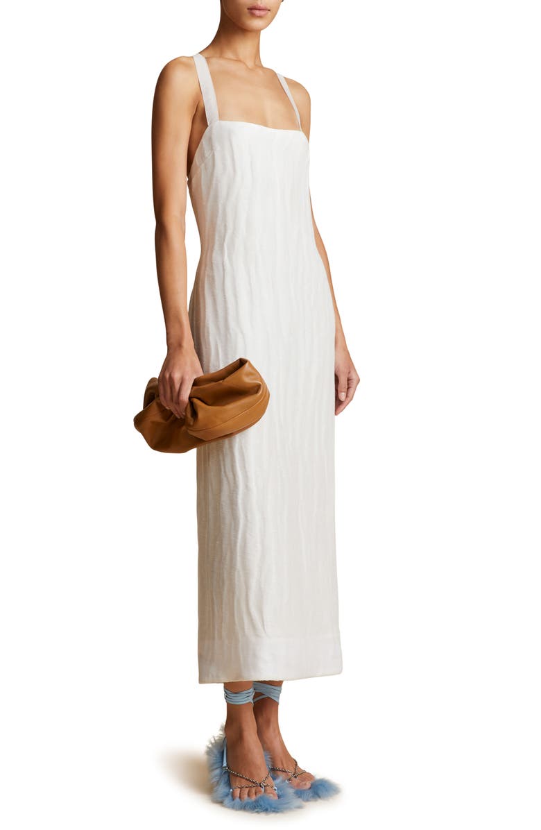 Khaite Fabia Textured Linen Blend Dress | Nordstromrack