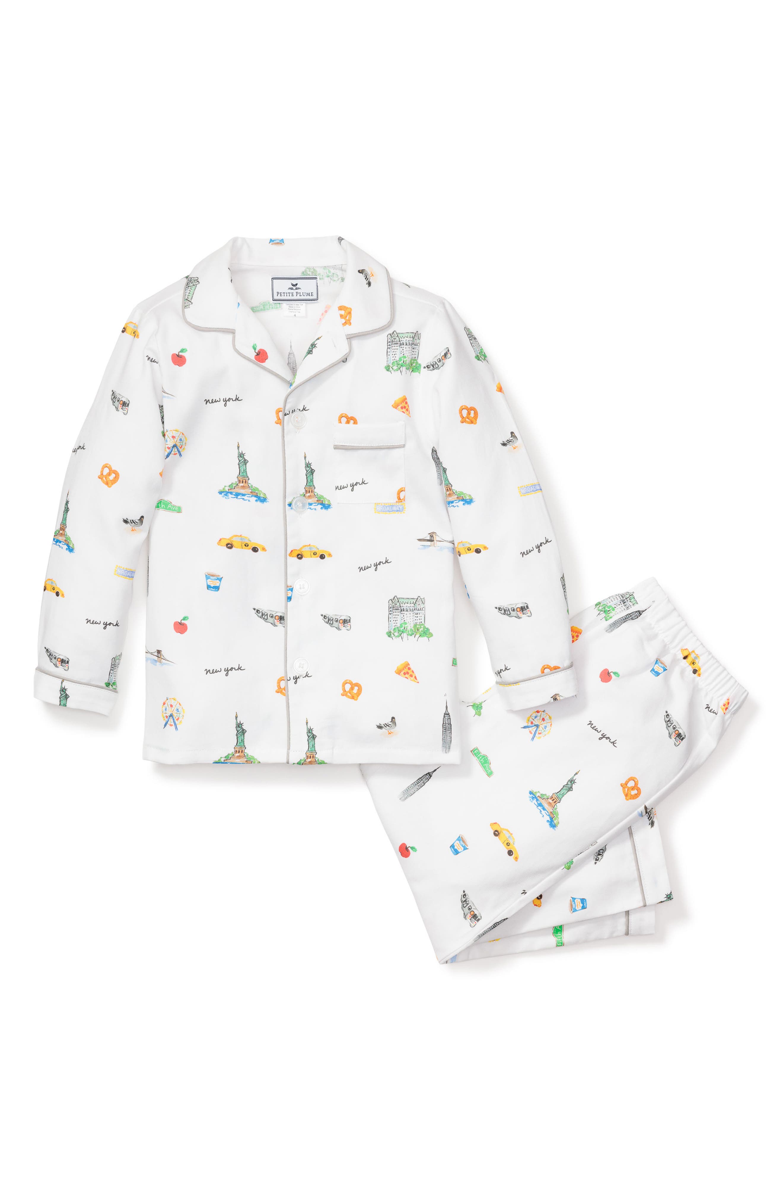 Petite Plume Kids' New York Two-Piece Pajamas | Nordstrom