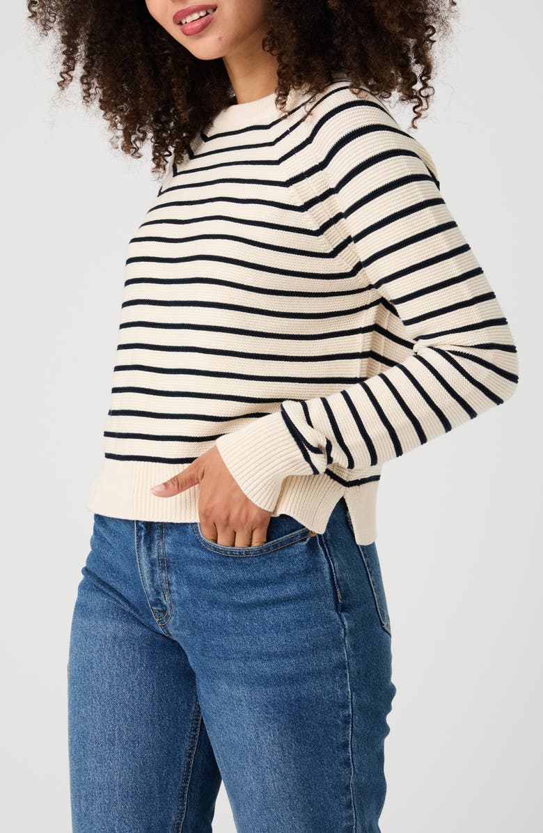 French Connection Mozart Stripe Crewneck Cotton Sweater | Nordstromrack